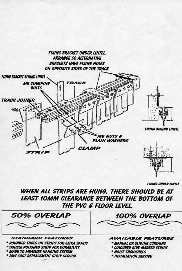 Installation for concave strips - Plastic Strip Curtain